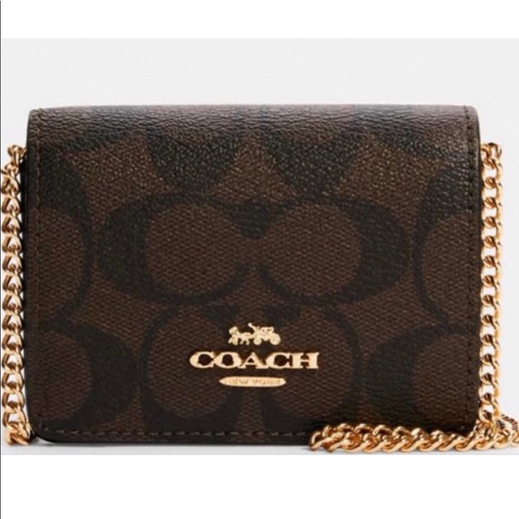 Coach | Bags | Coach Mini Wallet On A Chain Signature Canvas | Poshmark
